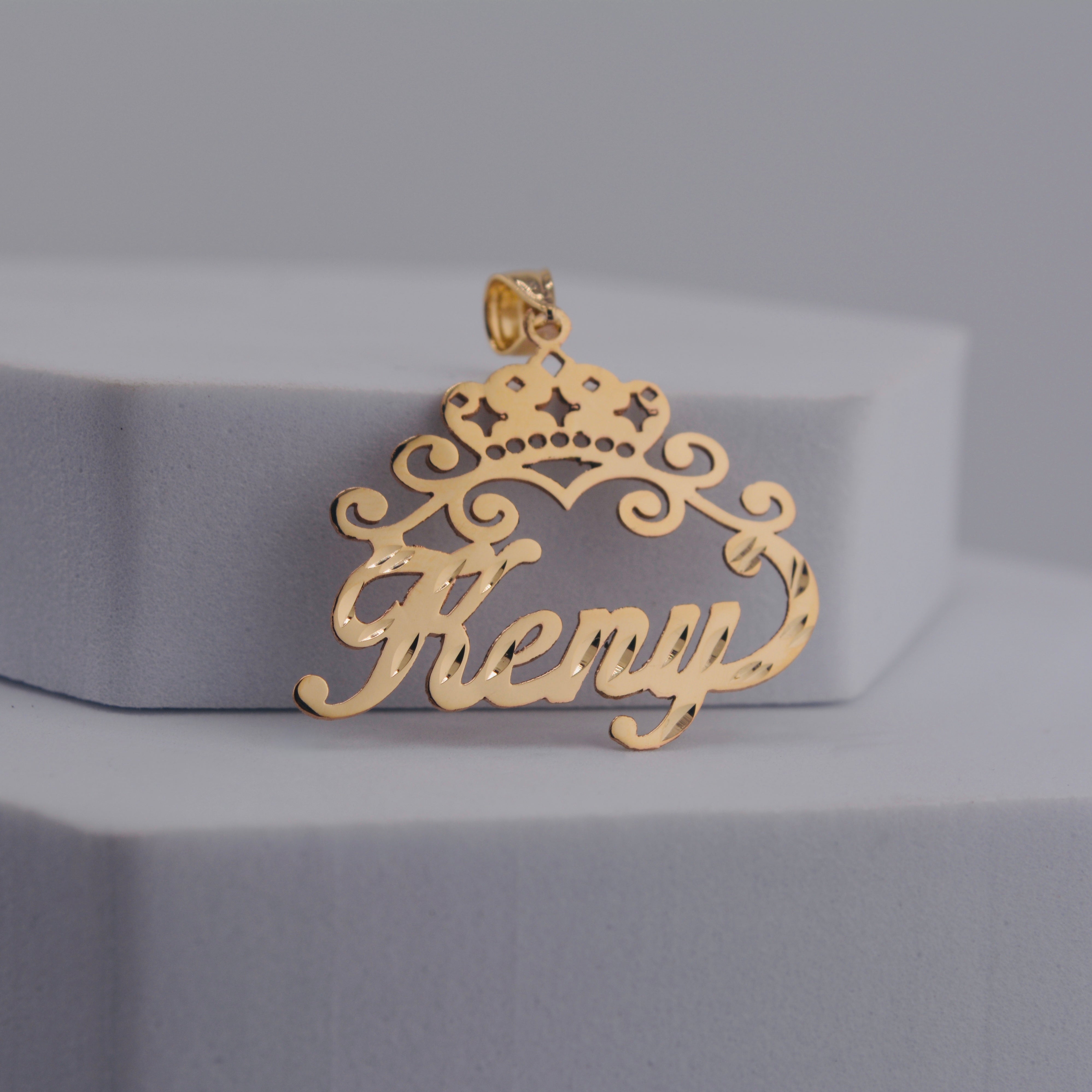 10K Royal Crown Nameplate | Diamond Cut – Cesar Cano